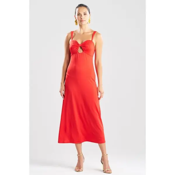 Natori Solid Jersey Maxi Dress - Salsa