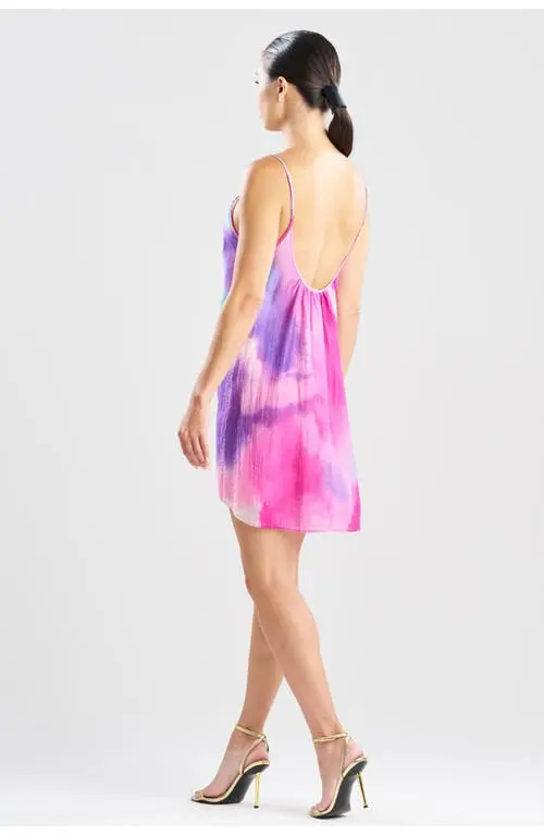 Natori Watercolor Sheer Mini Dress