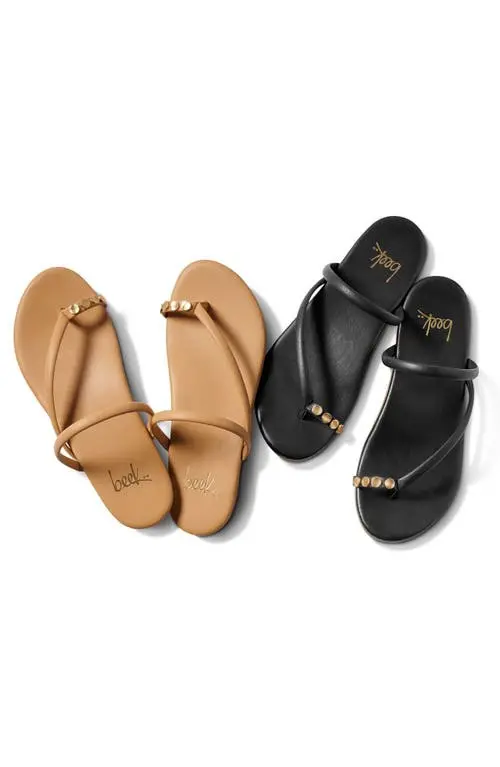 Beek Starbird Studded Toe Ring Slide Sandal - Black