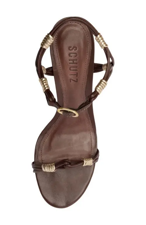 Schutz Nara Ankle Strap Sandal - Root Brown