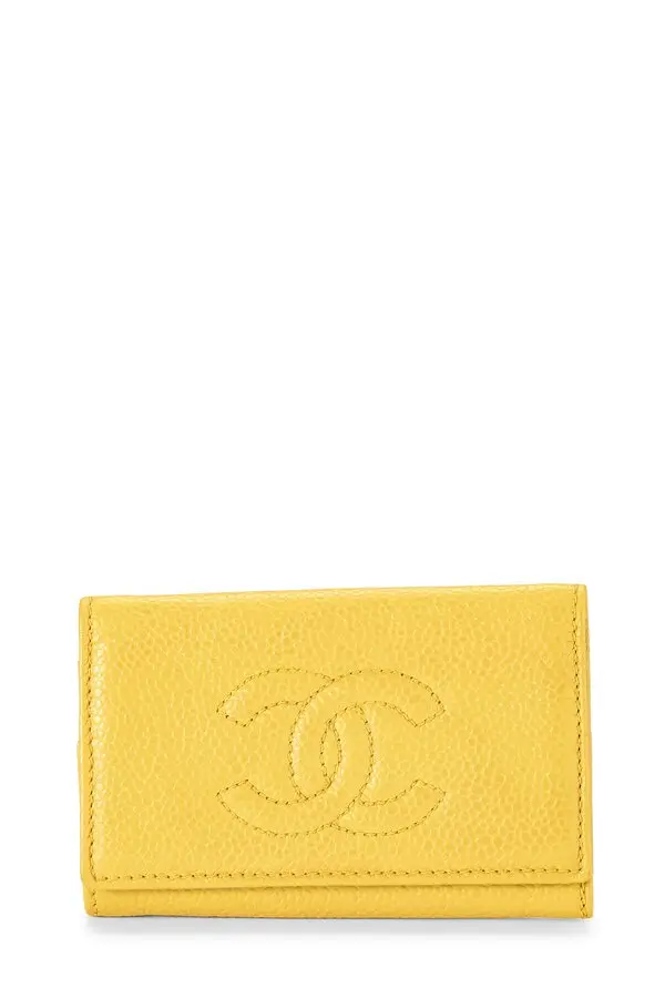 Chanel Caviar 'cc' Key Pouch - Yellow
