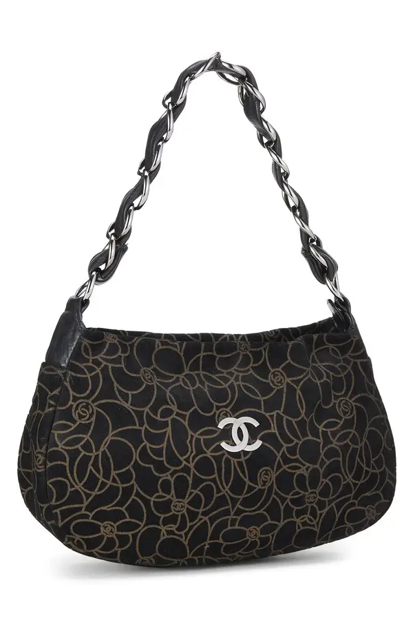 Chanel Camellia Suede Shoulder Bag