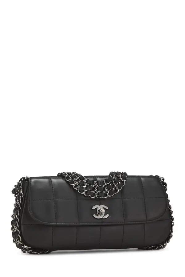 Chanel Chocolate Bar Flap Bag With Three Chain Straps