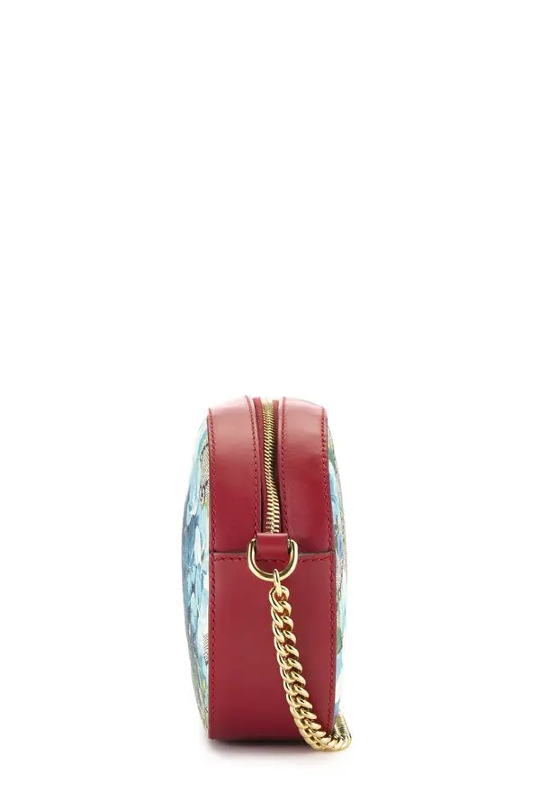 Gucci Gg Blooms Supreme Canvas Chain Crossbody - Red
