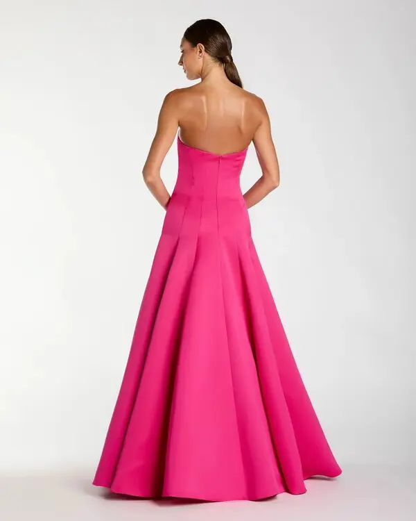 Mac Duggal Strapless Rosette Corset Ball Gown