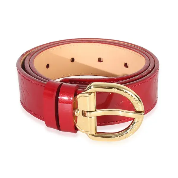 LOUIS VUITTON Monogram Vernis Santur Belt - Red