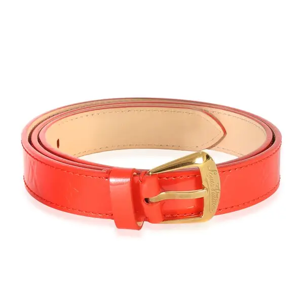 LOUIS VUITTON Sunset Monogram Vernis Phoenix 40mm Belt - Orange