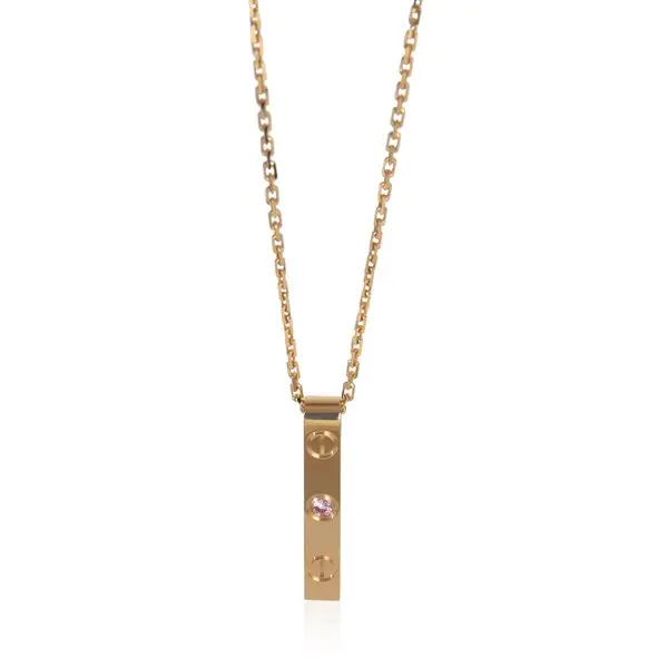 CARTIER Rose Gold Sapphire Love Bar Pendant - Rose_gold