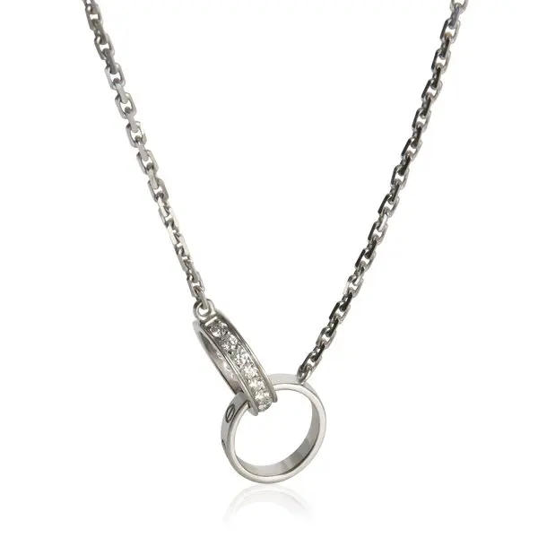 Cartier White Gold Diamond Love Necklace - White_gold
