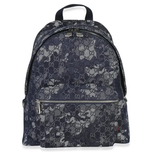Gucci Gg Monogram Jacquard Denim Backpack - Blue