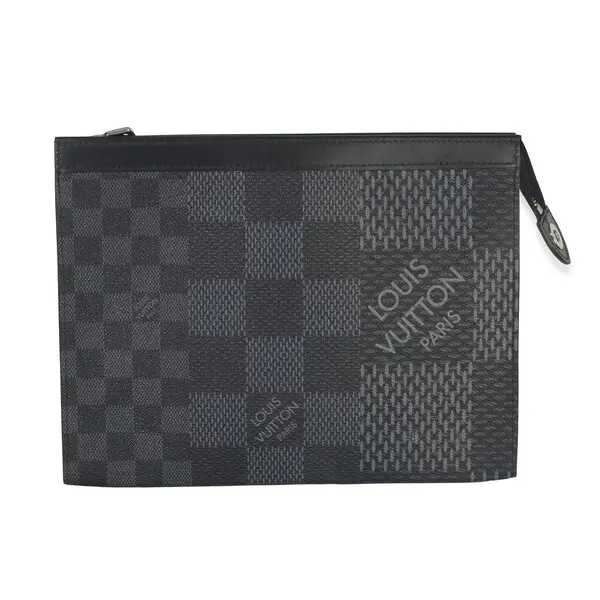 LOUIS VUITTON Damier Graphite 3d Pochette Voyage Mm - Black