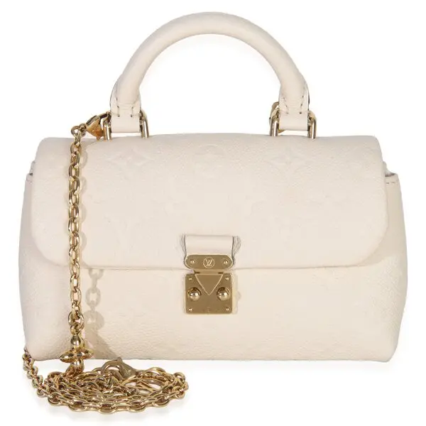 LOUIS VUITTON Cream Monogram Empreinte Nano Madeleine - Neutral