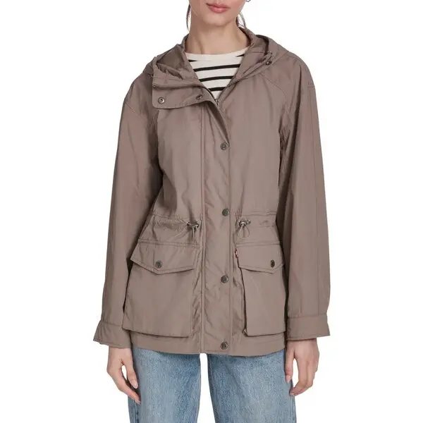 LEVI'S Water Resistant Hooded Jacket - Pinebark