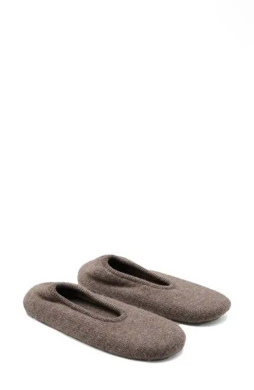 Mango Cashmere Knit Slipper - Medium Brown