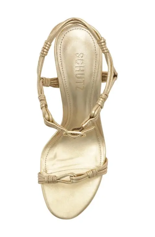 Schutz Nara Ankle Strap Stiletto Sandal - Platina