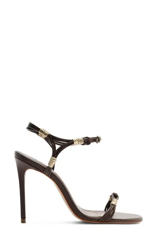 Schutz Nara Ankle Strap Stiletto Sandal - Root Brown