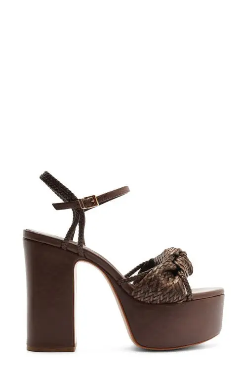 Schutz Kalina Platform Sandals - Root Brown