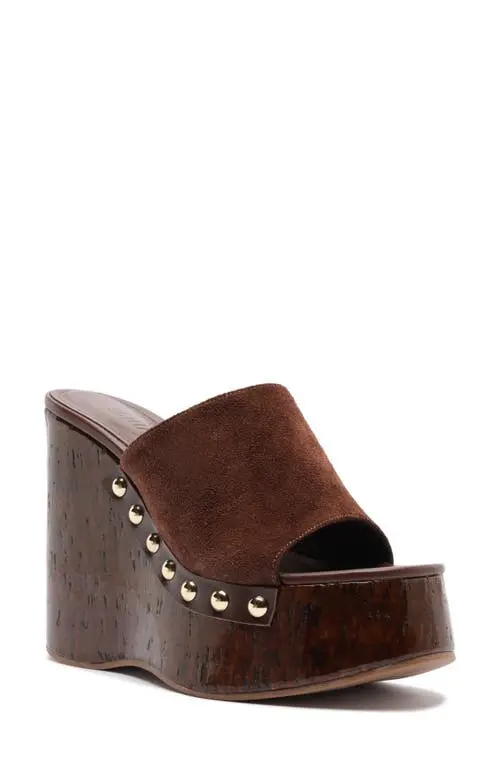 Schutz Dalle Platform Wedge Sandal - Root Brown