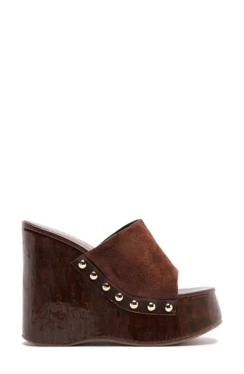 Schutz Dalle Platform Wedge Sandal - Root Brown