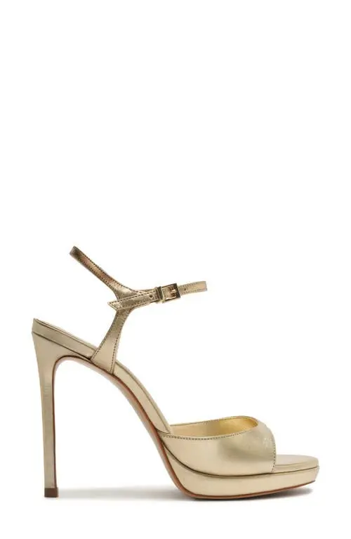 Schutz Scarlett Ankle Strap Platform Sandal - Platina
