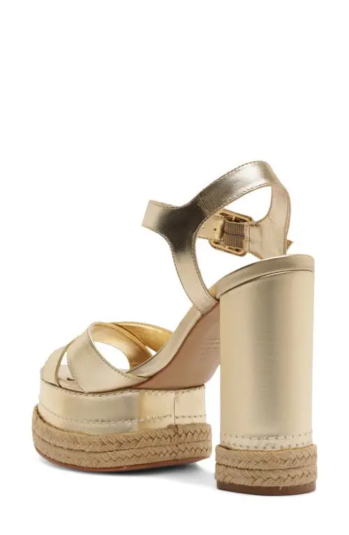 Schutz Hilda Ankle Strap Platform Sandal - Platina