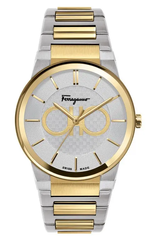 FERRAGAMO Salvatore Sapphire Bracelet Watch - Gold/silver/gold