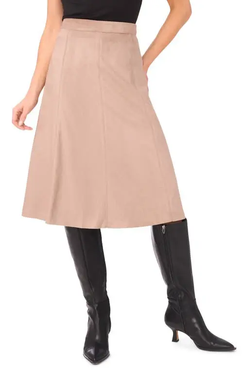 Halogen Paneled A-line Midi Skirt - Mocha Meringue