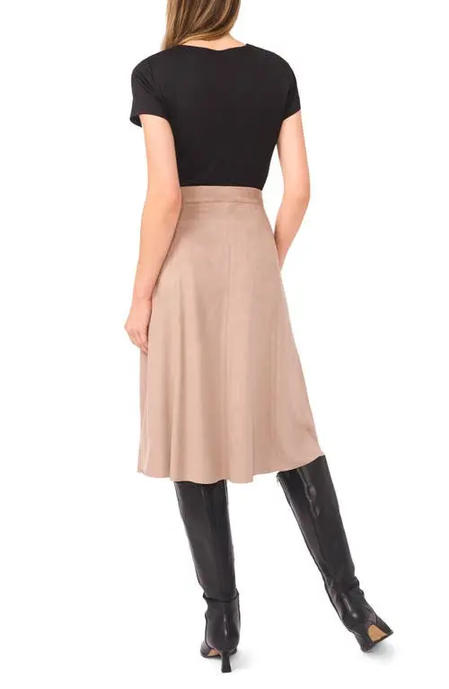 Halogen Paneled A-line Midi Skirt