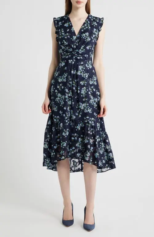 Anne Klein Floral High-low Midi Dress