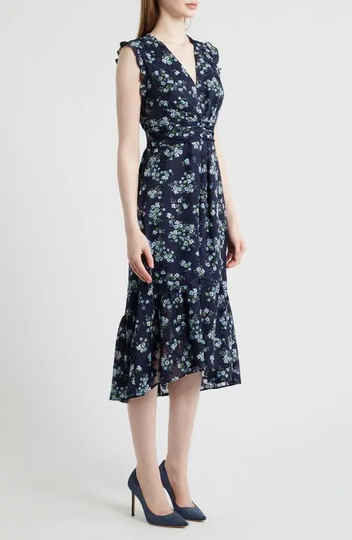 Anne Klein Floral High-low Midi Dress