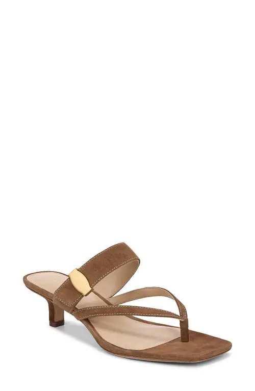Veronica Beard Salva Kitten Heel Sandal - Chestnut