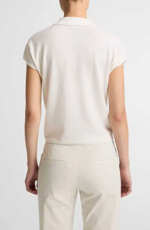 Vince Cashmere And Silk Button-up Sweater - Off White