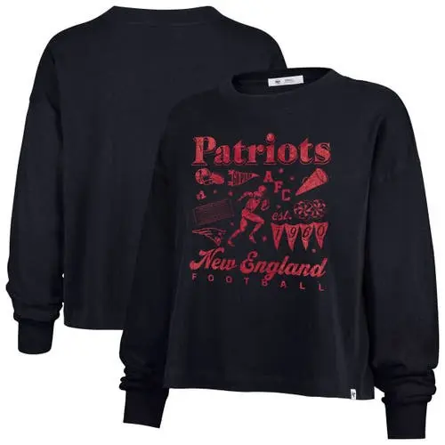 '47 New England Patriots Team Collage Long Sleeve T-shirt - Navy