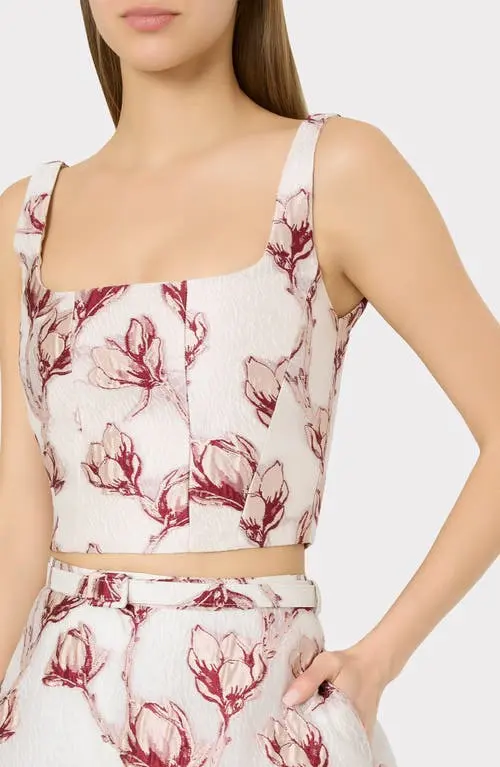 MILLY Paige Floral Crop Top