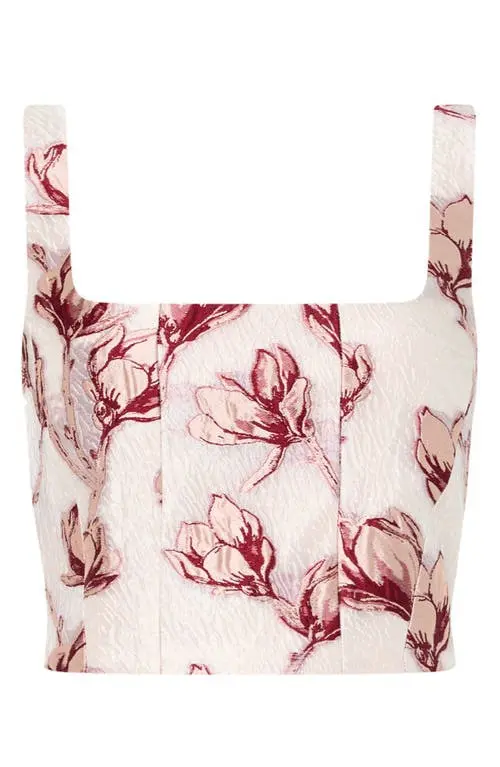MILLY Paige Floral Crop Top