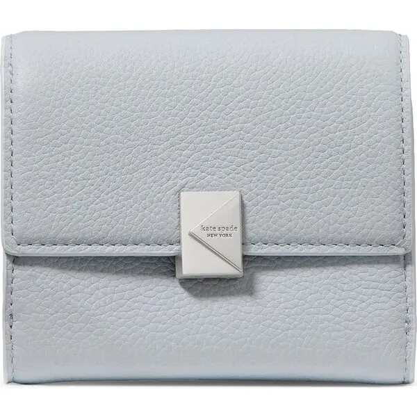 Kate Spade New York Deco Small Pebbled Leather Flat Wallet - Pale Sapphirine