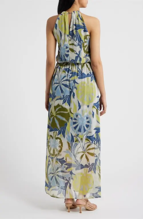 CECE DUPRAZ Floral Chain Neck Maxi Dress