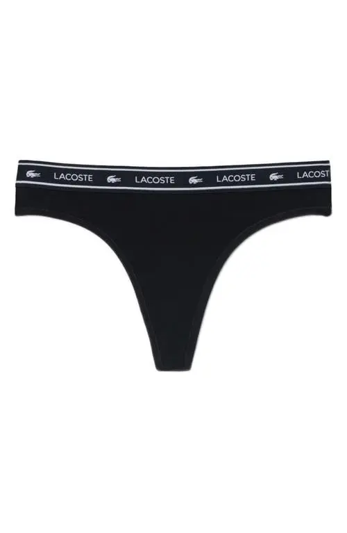Lacoste Stretch Cotton Jersey Thong - Black