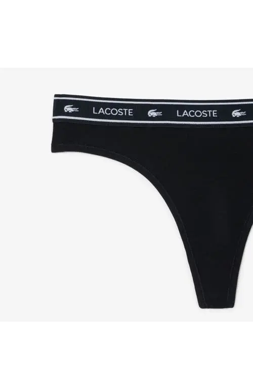 Lacoste Stretch Cotton Jersey Thong - Black