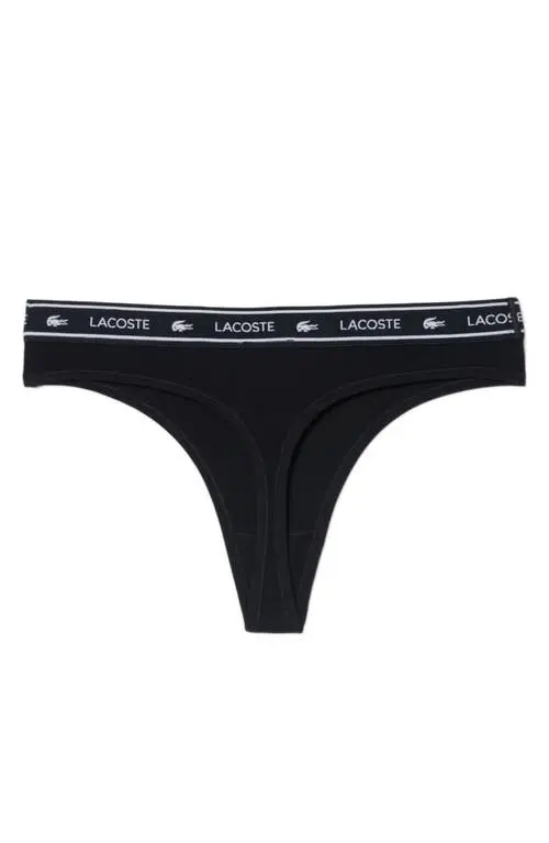 Lacoste Stretch Cotton Jersey Thong - Black