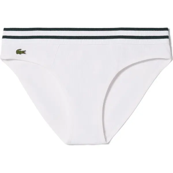 Lacoste Cotton Blend Rib Briefs - White