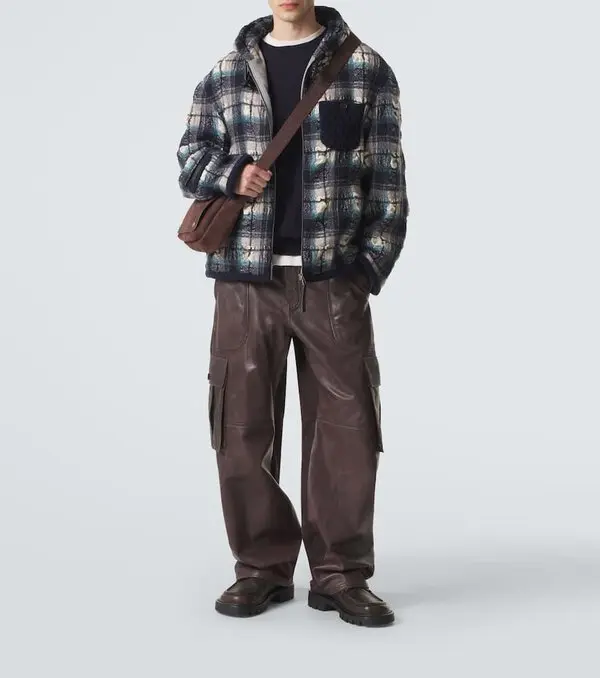 Loewe Plaid Wool And Linen Jacket