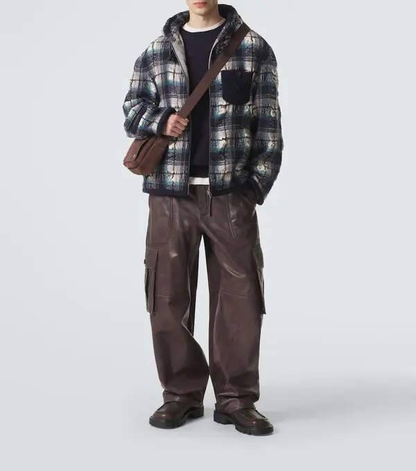 Loewe Plaid Wool And Linen Jacket - Multicoloured