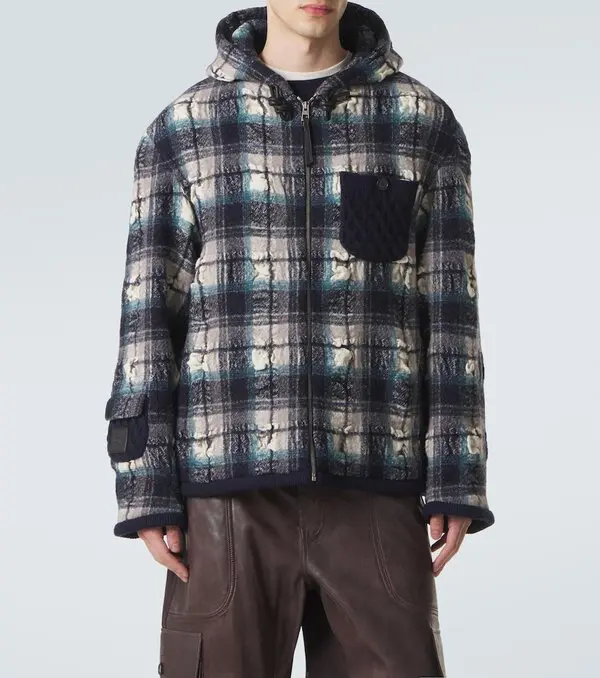 Loewe Plaid Wool And Linen Jacket - Multicoloured