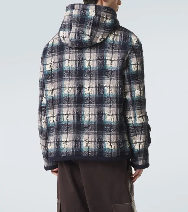 Loewe Plaid Wool And Linen Jacket - Multicoloured