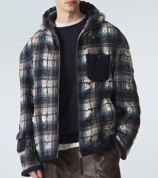 Loewe Plaid Wool And Linen Jacket - Multicoloured