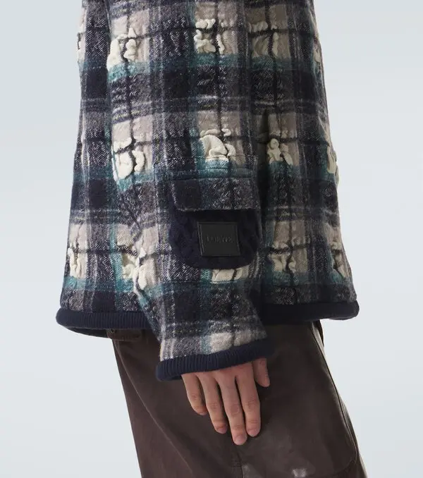 Loewe Plaid Wool And Linen Jacket - Multicoloured