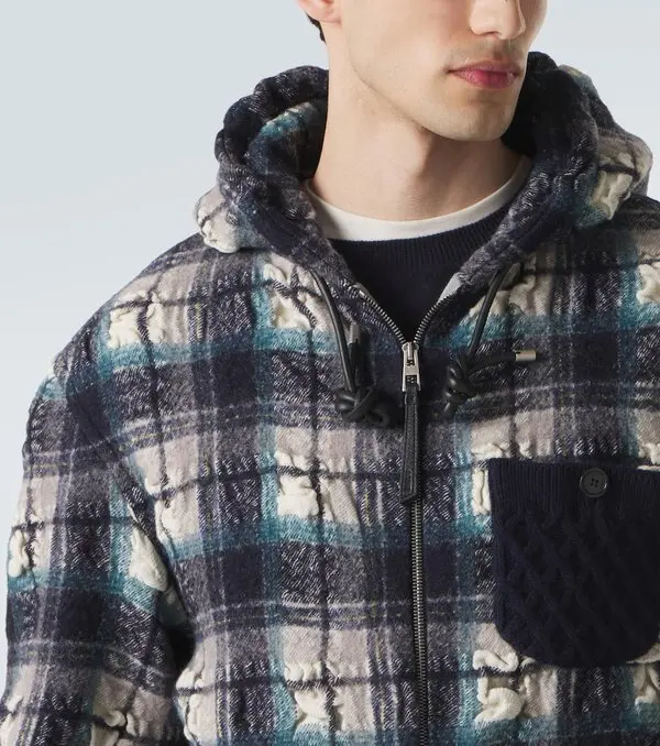 Loewe Plaid Wool And Linen Jacket - Multicoloured