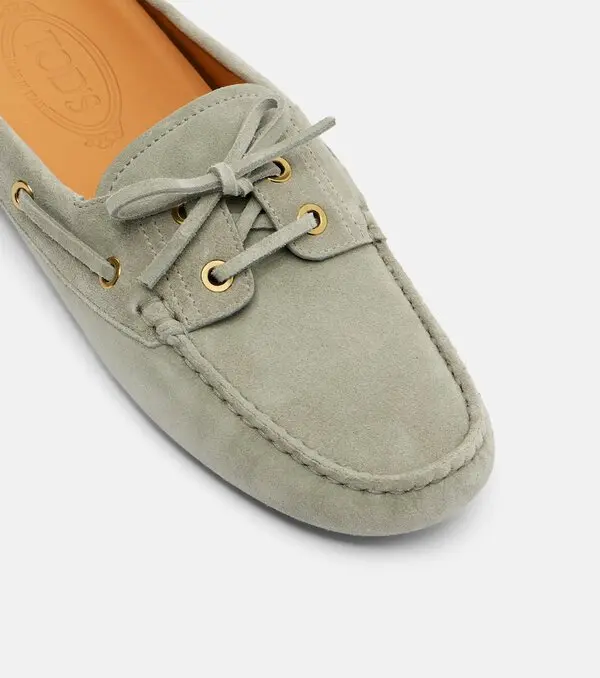 TOD'S Suede Mules With Buckle Detailing - Grey