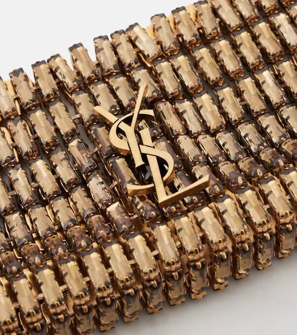 Saint Laurent Evening Mini Embroidered Shoulder Bag - Metallic